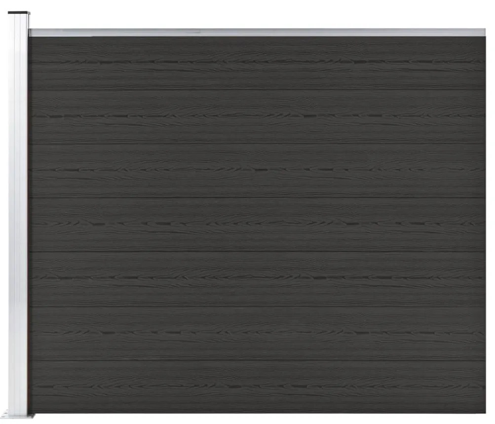 Plotový dílec WPC 175 x 146 cm černý 148985