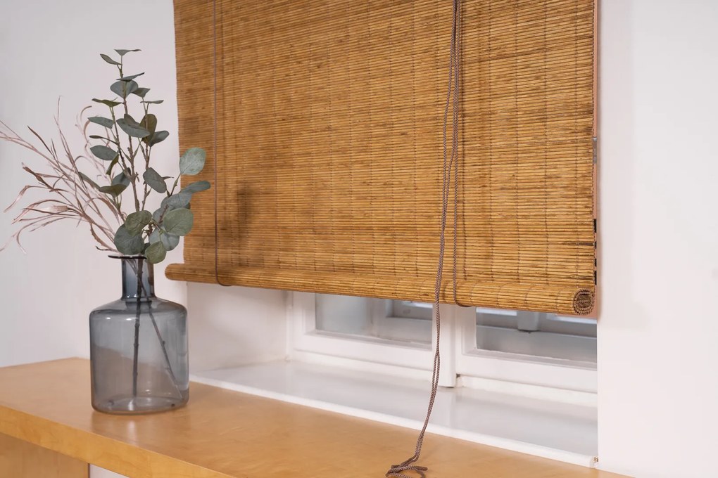 Vingo Dřevěná roleta do interiéru – světle hnědá Šířka rolety: 140 cm, Rozvin rolety: 150 cm