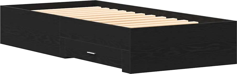 Rám postele se zásuvkou Černý dub 100 x 200 cm Kompozitní dřevo 3333983