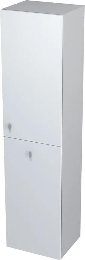 SAPHO - AILA skříňka vysoká s košem 35x140x30cm, pravá, bílá/stříbrná 55674