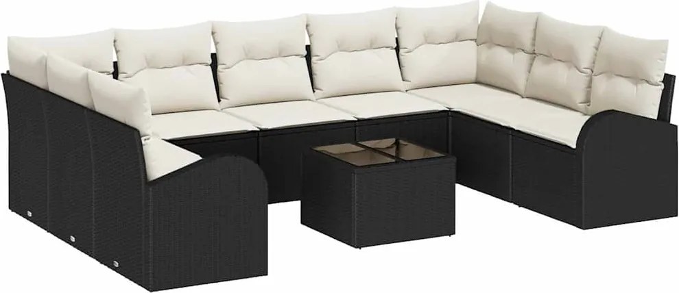 Set pohovek 10 ks Černá [Syntetika]: Poly Ratan 3346207
