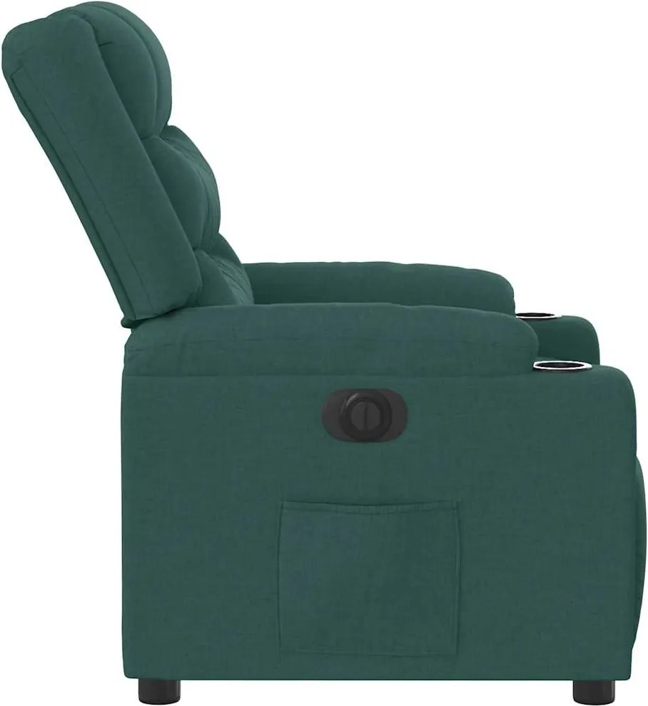 Elektrické polohovací křeslo tmavě zelené textil 3310250