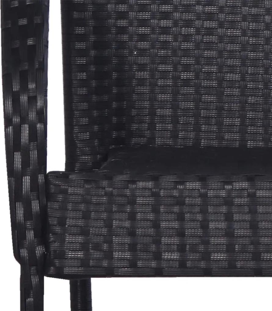vidaXL Stohovatelné zahradní židle 6 ks polyratan [310087] Barva: Černá