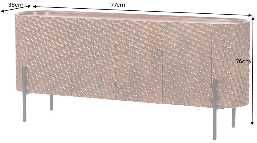 Invicta Mangová komoda ADLON tmavě hnědá 180 cm 47148