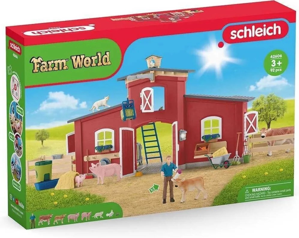 Set figurek a příslušenství schleich velká stodola se zvířaty a příslušenstvím 42606