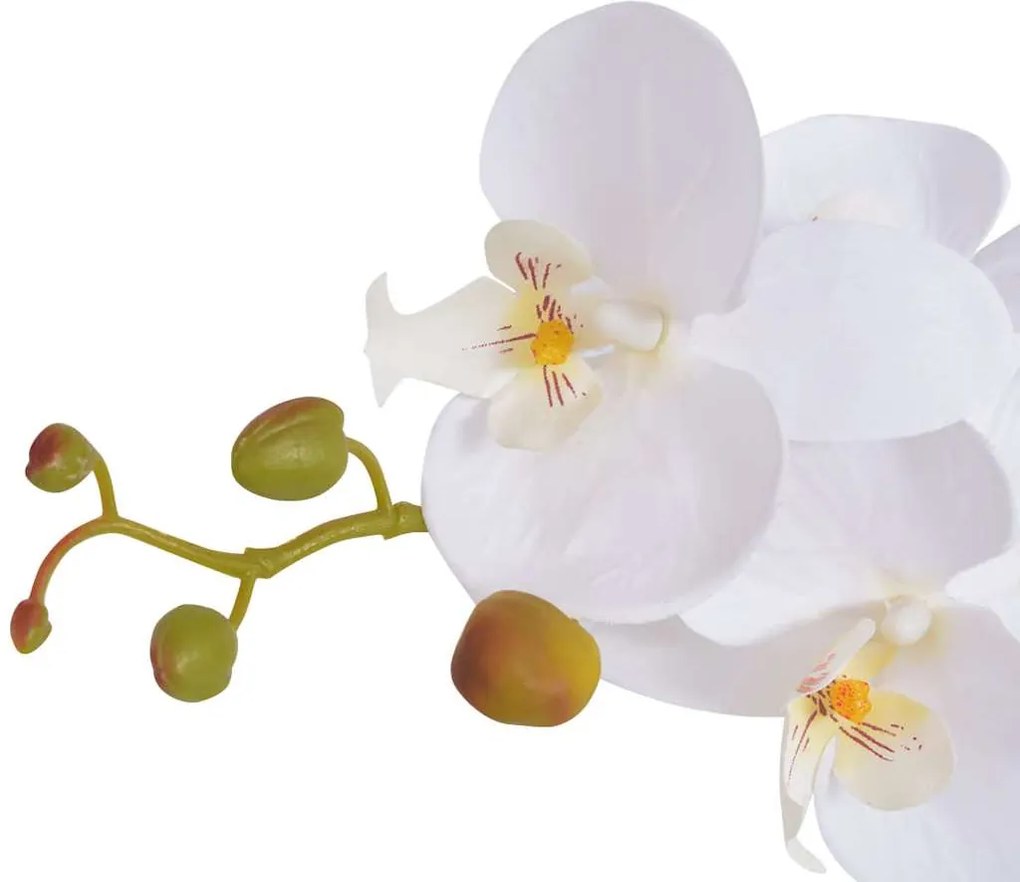 Umělá rostlina orchidej s květináčem 65 cm bílá 244423