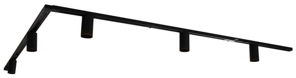 Moderní kolejnicový systém s 5 černými 1-fázovými bodovými světly GU10 50mm - Iconic Ruby Honey