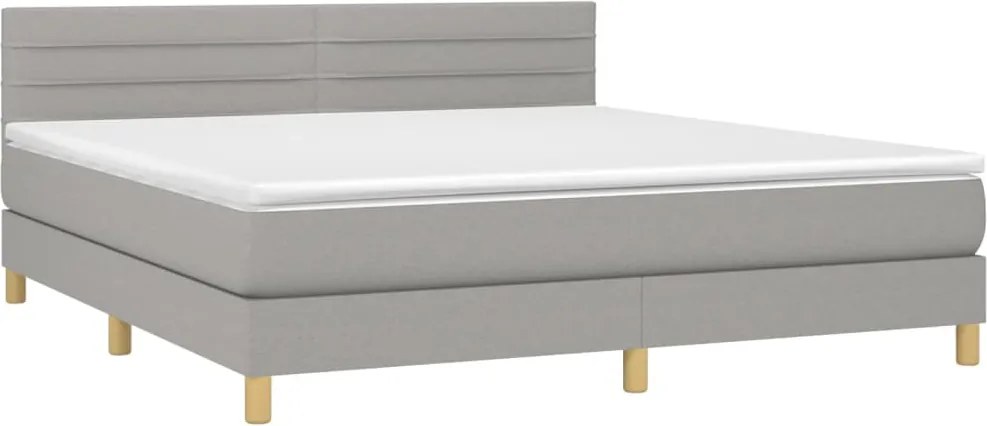 Box spring postel s matrací světle šedá 160 x 200 cm textil 3140705