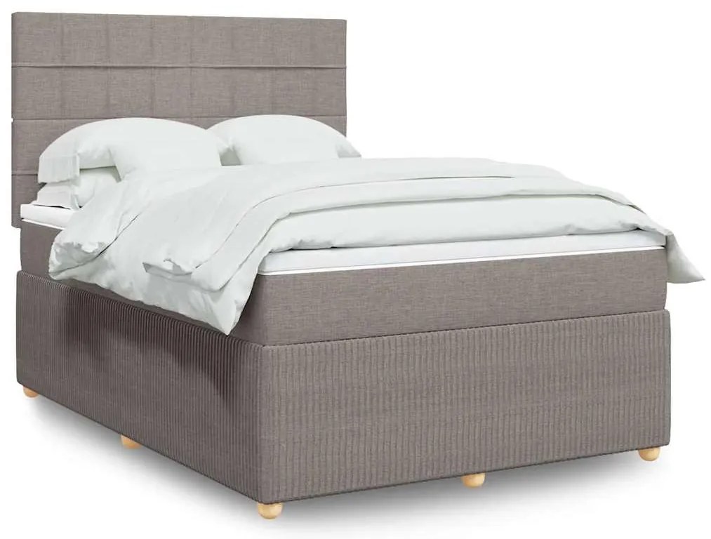 Box spring postel s matrací taupe 140x190 cm textil 3292055