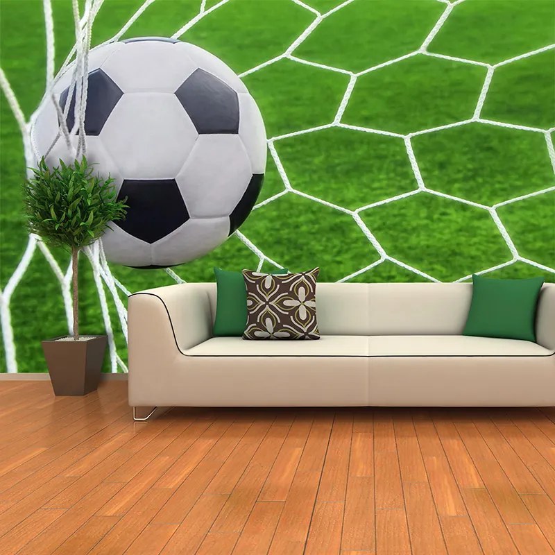 Tapeta SABLIO - Fotbalový míč v bráně 125x75 cm