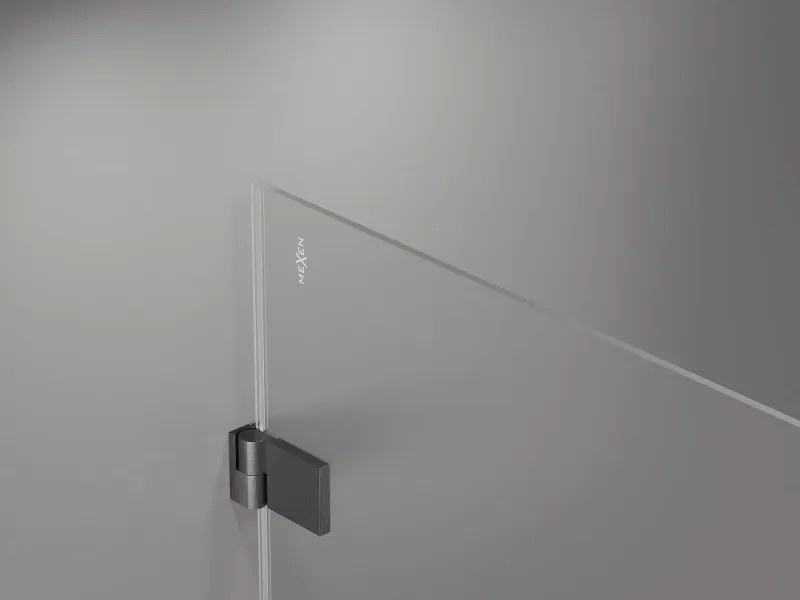 Mexen Lunar-B L sprchové dveře pravé 110 cm, transparentní, kartáčovaná šedočerná - 832SL-110-050-66-00-P