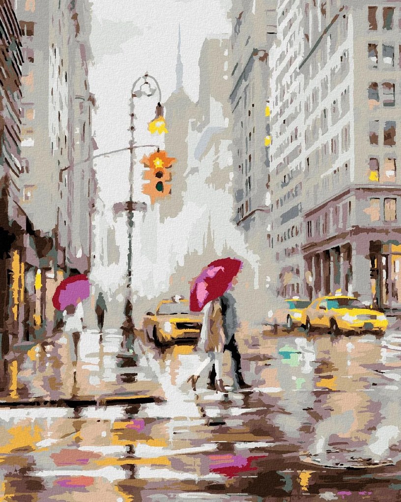 zuty malování podle čísel - pár na přechodu v new yorku (richard macneil), 80x100 cm, bez rámu a bez vypn