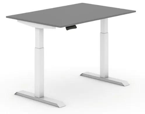 B2B Partner Výškově nastavitelný stůl, elektrický, 735-1235 mm, deska 1200x800 mm, grafitová, bílá podnož