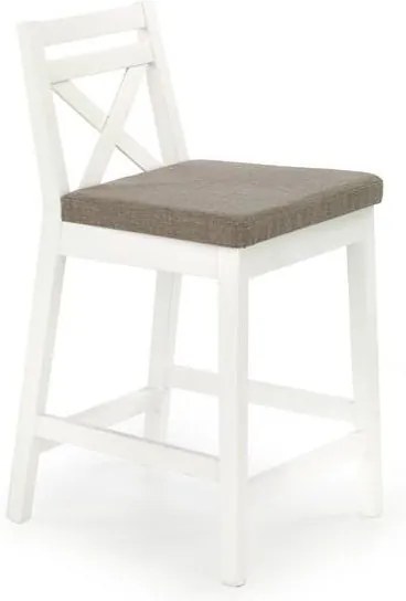 BORYS LOW židle barové nízké bílá / polstrování: inari 23