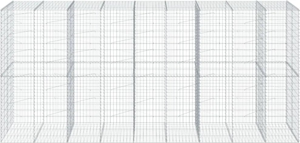 Gabionový koš s víkem 450 x 100 x 200 cm pozinkované železo 3295232