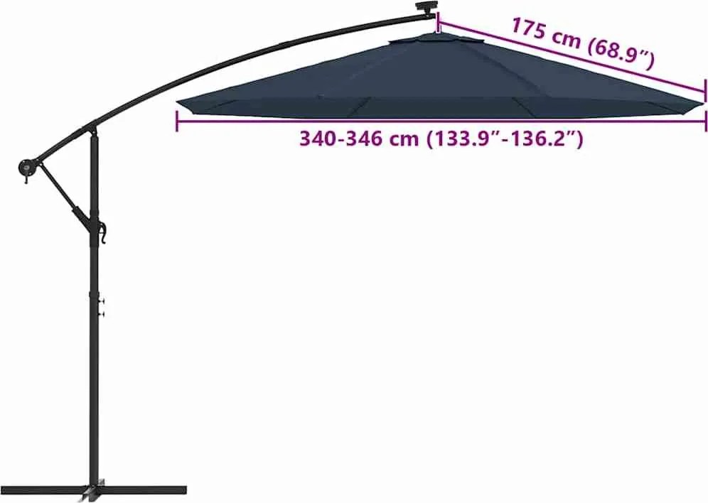 vidaXL Náhradní potah na konzolový slunečník 350 cm [313812] Barva: Zelená