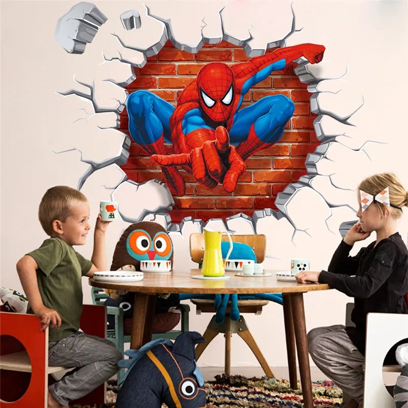 Živá Zeď Samolepka na zeď Spiderman ze zdi