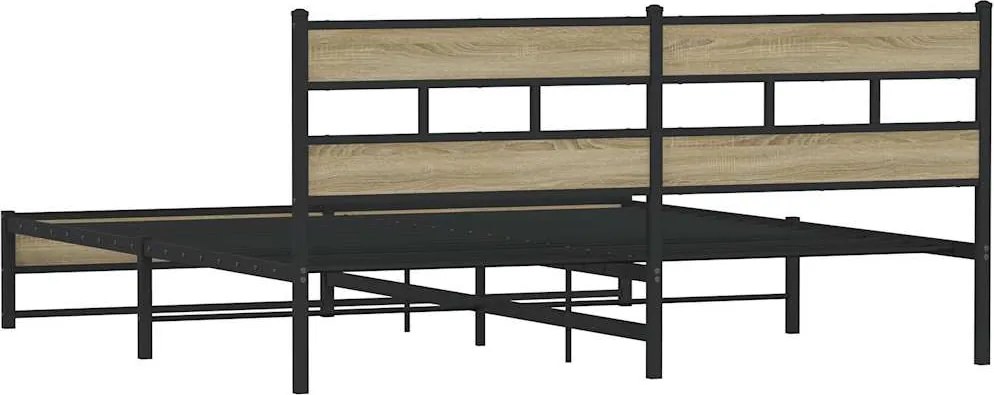 Kovový rám postele bez matrace dub sonoma 183 x 213 cm 3308500