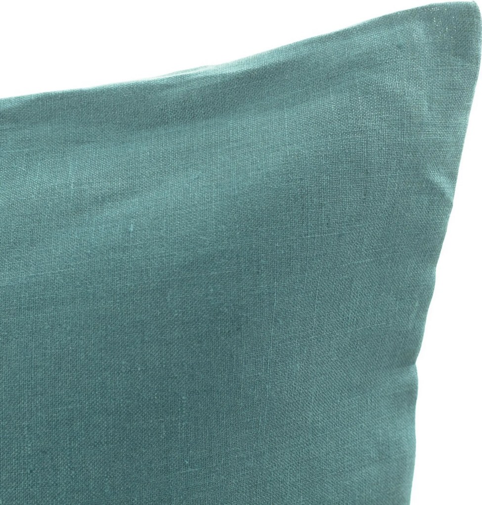 Lněný povlak na polštář 50×60 cm barva zelená látka poloprůhledná, pletený vzor