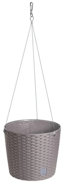 PROSPERPLAST Závěsný květináč - RATO ROUND WS, Ø 25,6 cm Barva: umbra