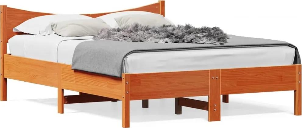 vidaXL Rám postele 140 x 200 cm masivní borovice [844725] Barva: Bílá