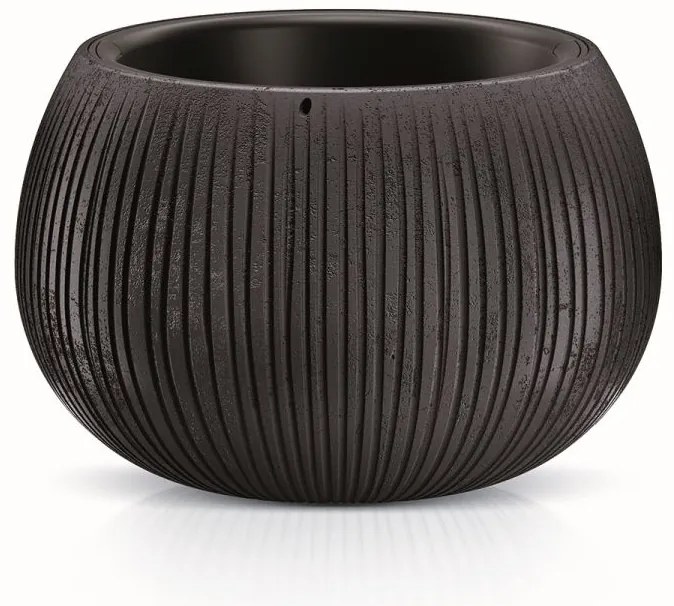 Prosperplast Květináč s vkladem BETON BOWL černý 29 cm