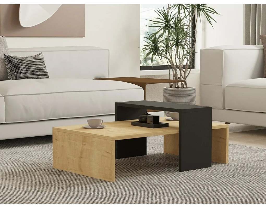 Konferenční stolek Glow Anthracite and Sapphire Oak