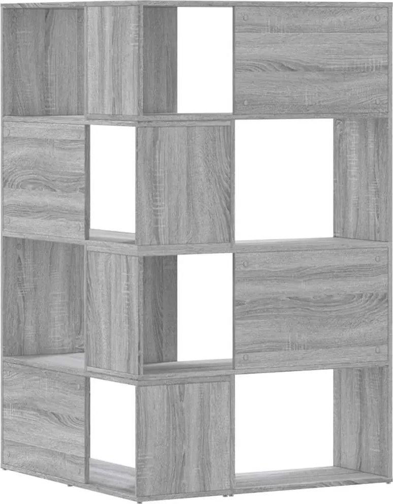 Rohová knihovna 4patrová šedá sonoma 85 x 85 x 140 cm kompozit 3307815