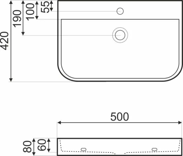 Novoterm Keramické umyvadlo na desku NV-KR-43