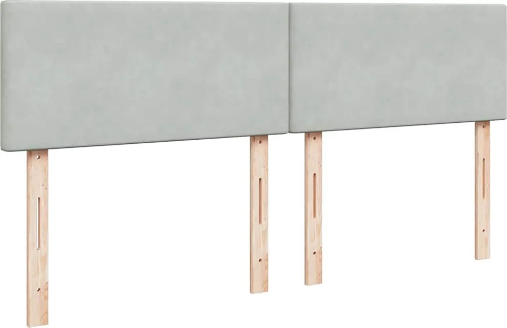 Box spring postel s matrací světle šedá 200x200 cm samet 3287824