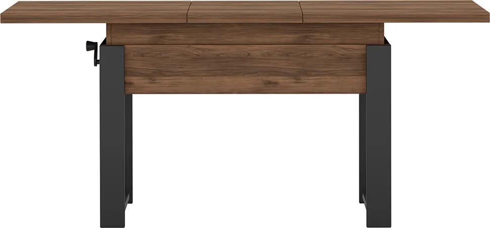 Rozkládací polohovací konferenční stolek HOGO 3v1 | 120-157x62,5-74,5x67 cm | síla horní desky 32 mm | ořech/černé nohy