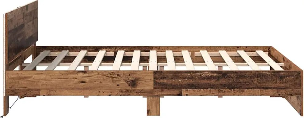 Rám postele s čelo Staré dřevo 120 x 190 cm Kompozitní dřevo 3403592