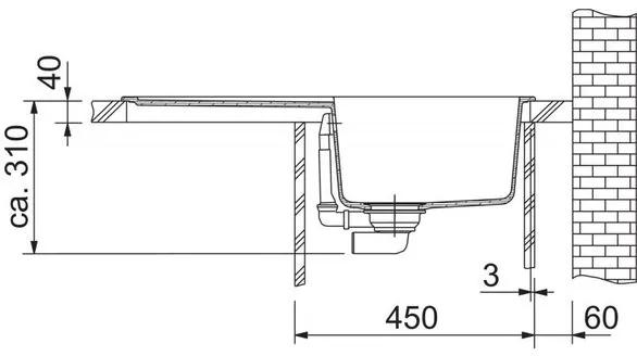 Franke Basis BFG611-78 Granitový dřez s odkapem oboustranné provedení, 78x50cm, pískový melír, 114.0285.170