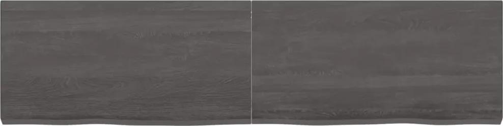 vidaXL Nástěnná police 120x30x(2-4)cm ošetřený masivní dub [363812] Barva: tmavě hnědá