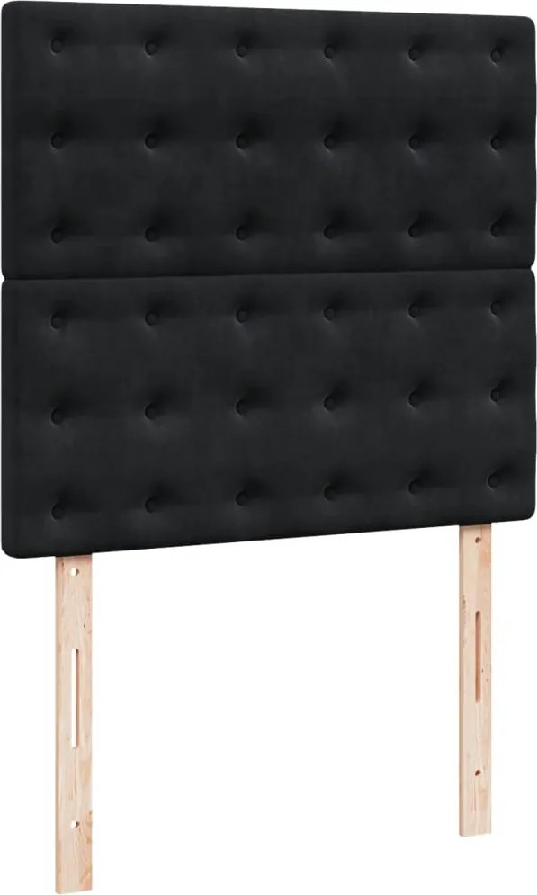 Box spring postel s matrací černá 90x200 cm samet 3293124