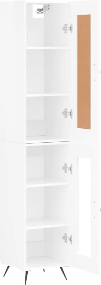 Skříň highboard bílá s vysokým leskem 34,5x34x180 cm kompozit 3200363