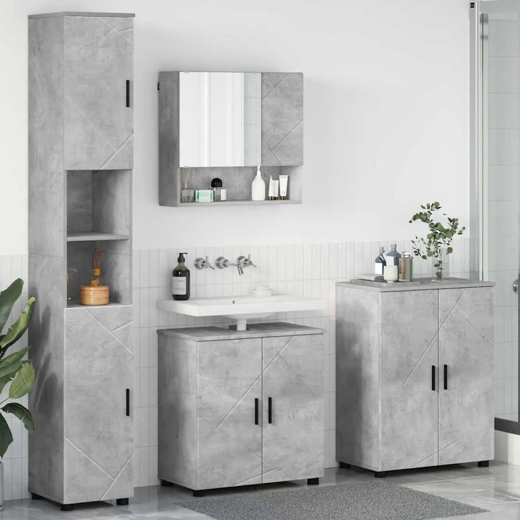Sada koupelnového nábytku 4 ks Betonově šedá 61 x 35 x 64 cm 3393006
