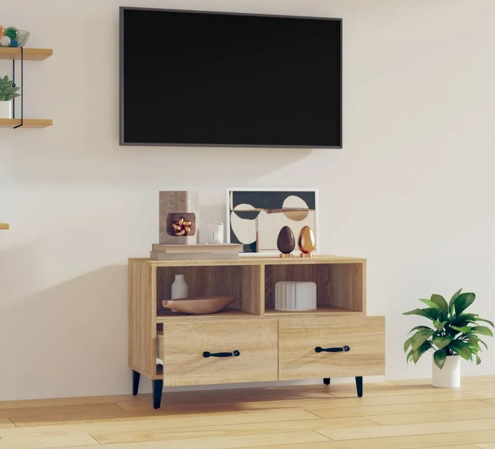 vidaXL TV skříňka 80 x 36 x 50 cm kompozitní dřevo [812594] Barva: Bílá