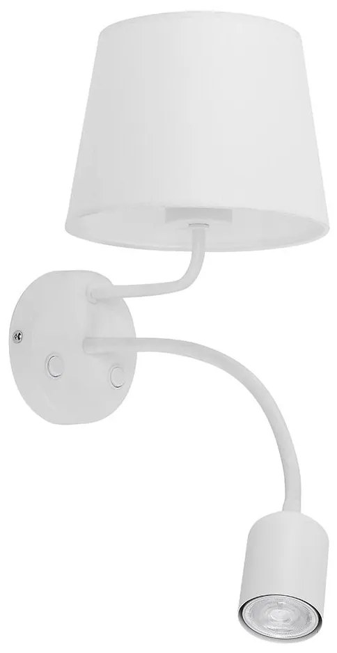 TK Lighting | Nástěnná lampa MAJA 1xE27/15W/230V + 1xGU10/10W/230V bílá | TK2535