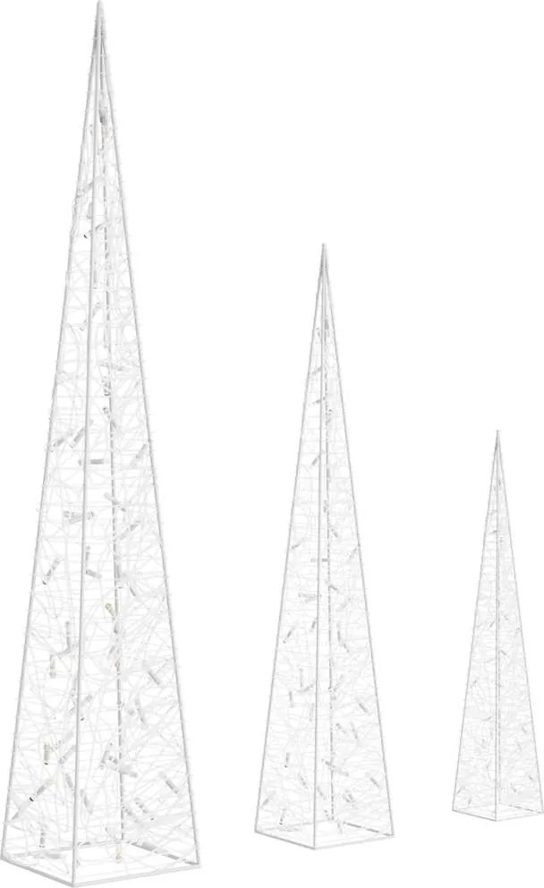 Sada akrylových světelných LED kuželů modrá 60/90/120 cm 328973