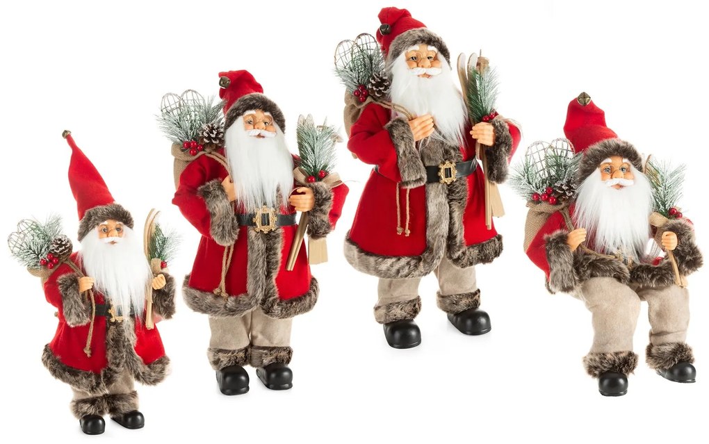 VÁNOČNÍ FIGURKA SANTA 40 CM ČERVENÁ