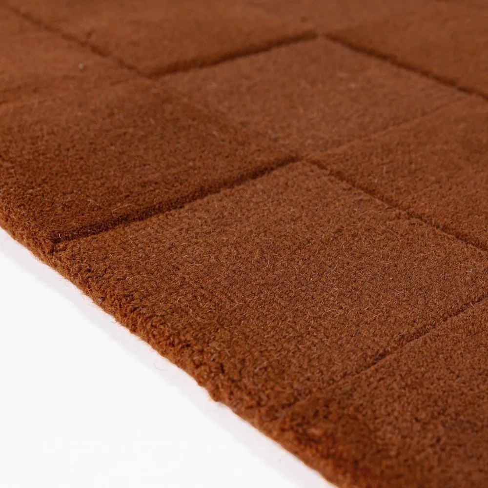 Ručně tkaný vlněný koberec v terakotové barvě 200x290 cm Checkerboard – Flair Rugs