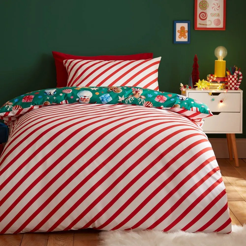 Zelené povlečení na dvoulůžko 200x200 cm Christmas Icons – Catherine Lansfield