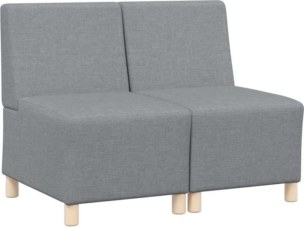 Modulová sedačka bez opěradel 2 ks Světle šedá textil 3399748