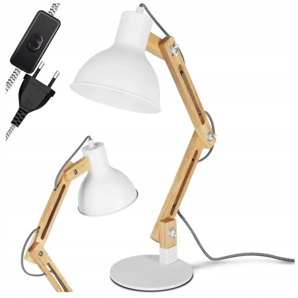 Stolní lampa 1xE27/40W/230V bílá
