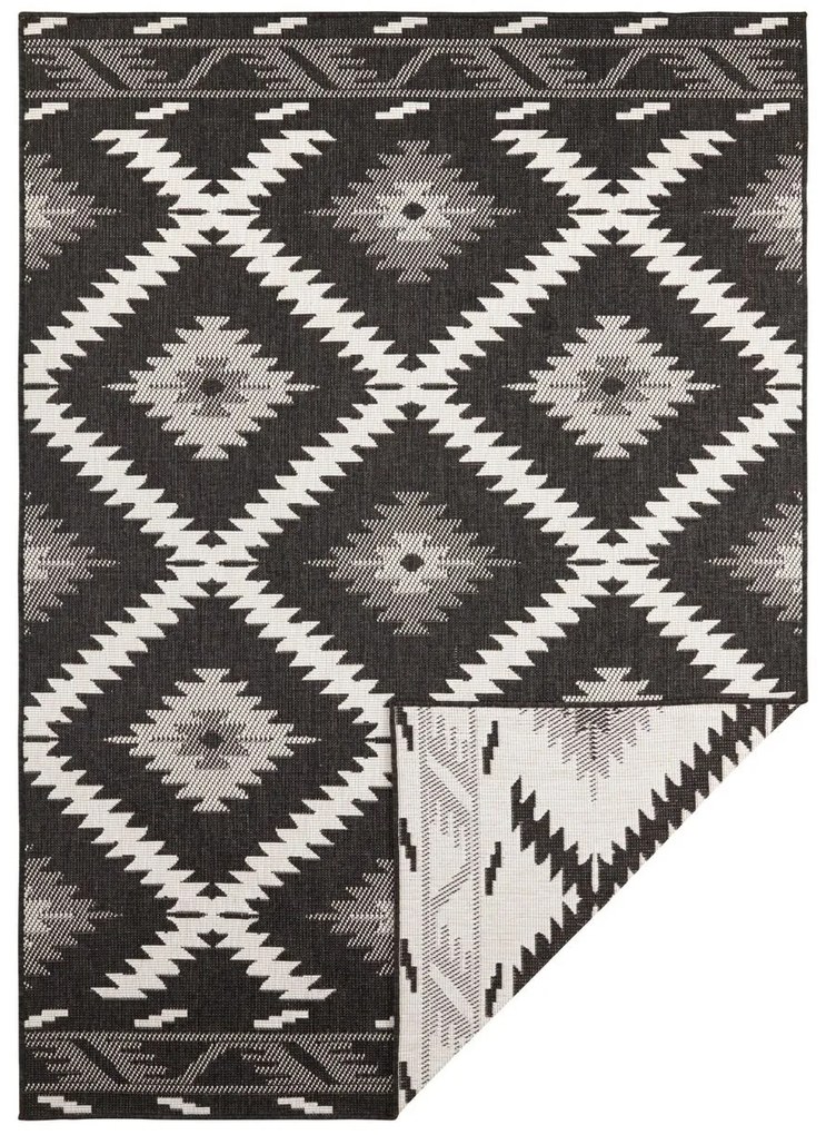 NORTHRUGS - Hanse Home koberce Kusový koberec Twin Supreme 103429 Malibu black creme – na ven i na doma - 80x150 cm