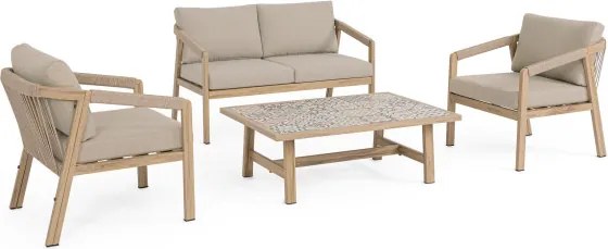 BIZZOTTO Zahradní set pohovky, křesel a stolku KALIMERA malý hnědý 0664131