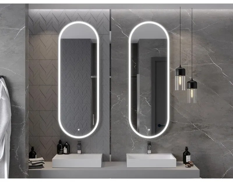 Mexen Bono, LED koupelnové zrcadlo s podsvícením 55 x 155 cm, 6000K, ochrana proti zamlžování, 9816-055-155-611-00