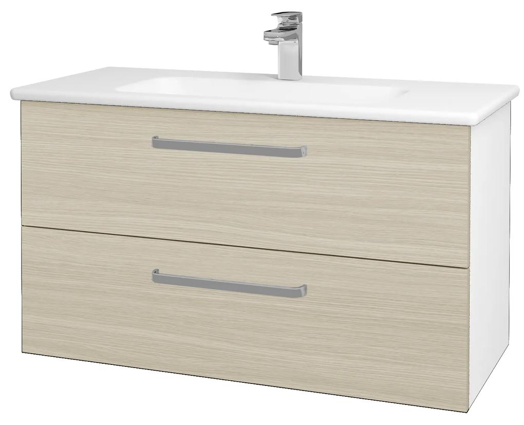 Dřevojas Koupelnová skříň GIO SZZ2 100 Varianta: N01 Bílá lesk / Úchytka T03 / M01 Bílá mat