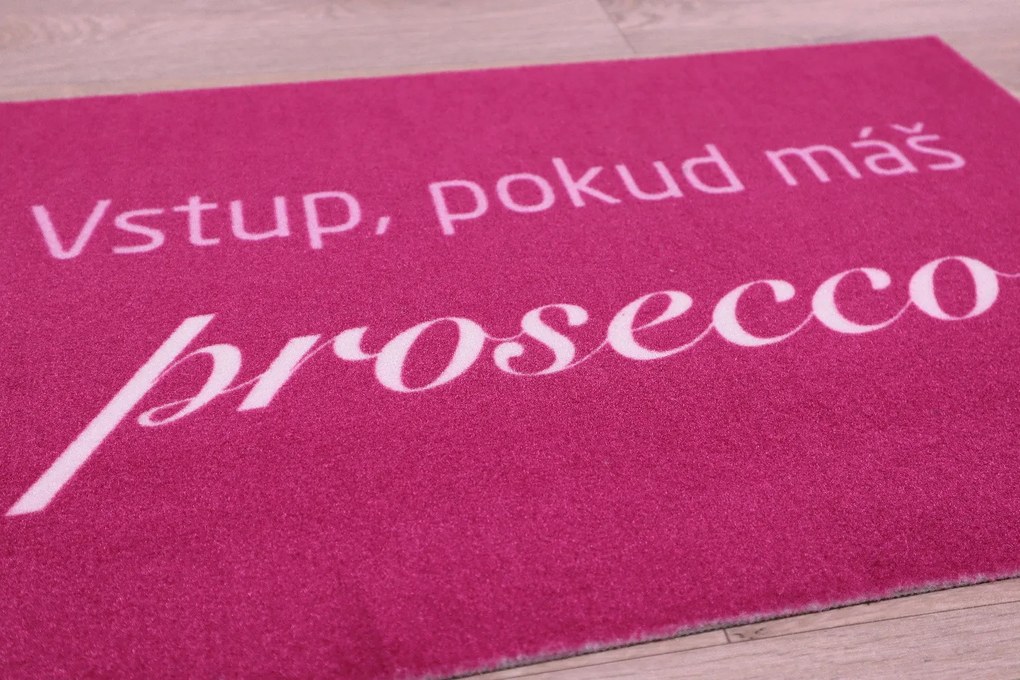 Mercury Flooring, Rohožka Vstup pokud máš Prosecco 40x60 cm, 40x60, růžová